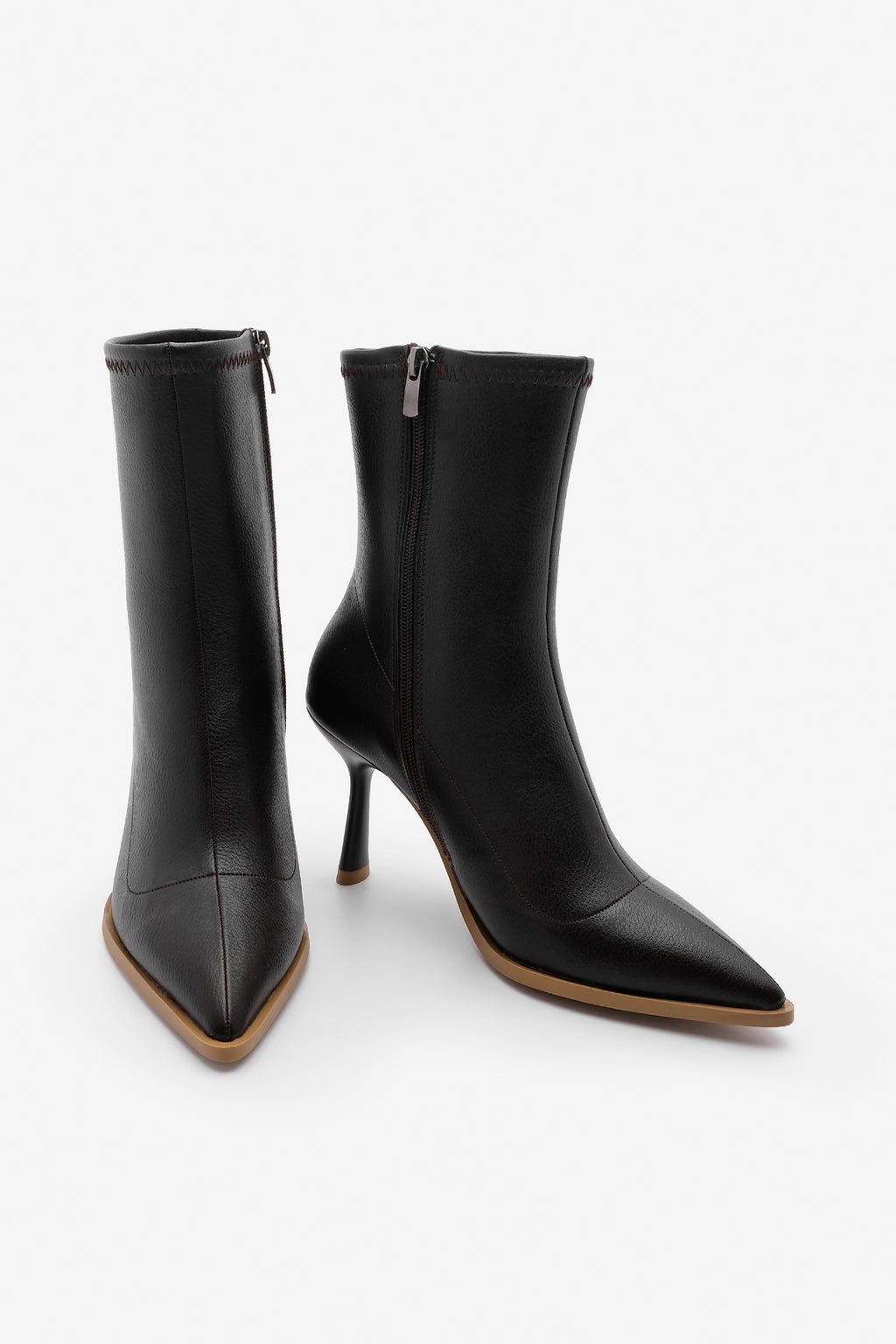 Kadın Topuklu Bot Holes Kahve | Marjin