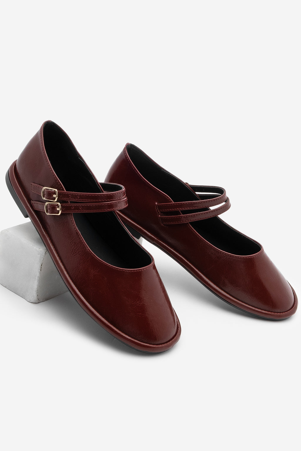 Kadın Çift Bantlı Babet Larzen Bordo | Marjin