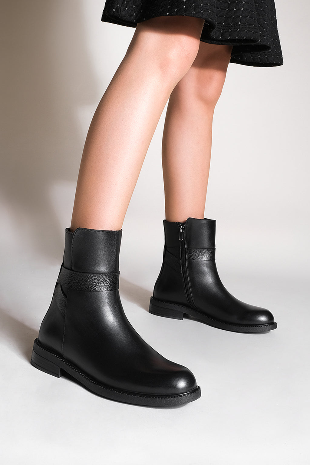 Kadın Hakiki Deri Günlük Bot Tayis Siyah I Marjin