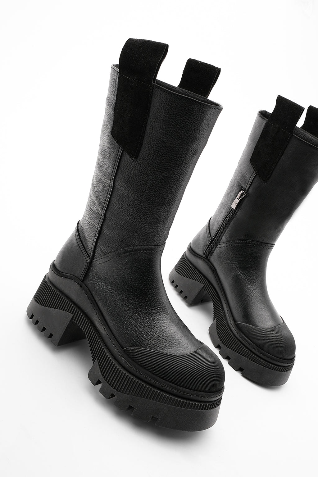 Kadın Hakiki Deri Kalın Taban Günlük Bot Calek Siyah I Marjin