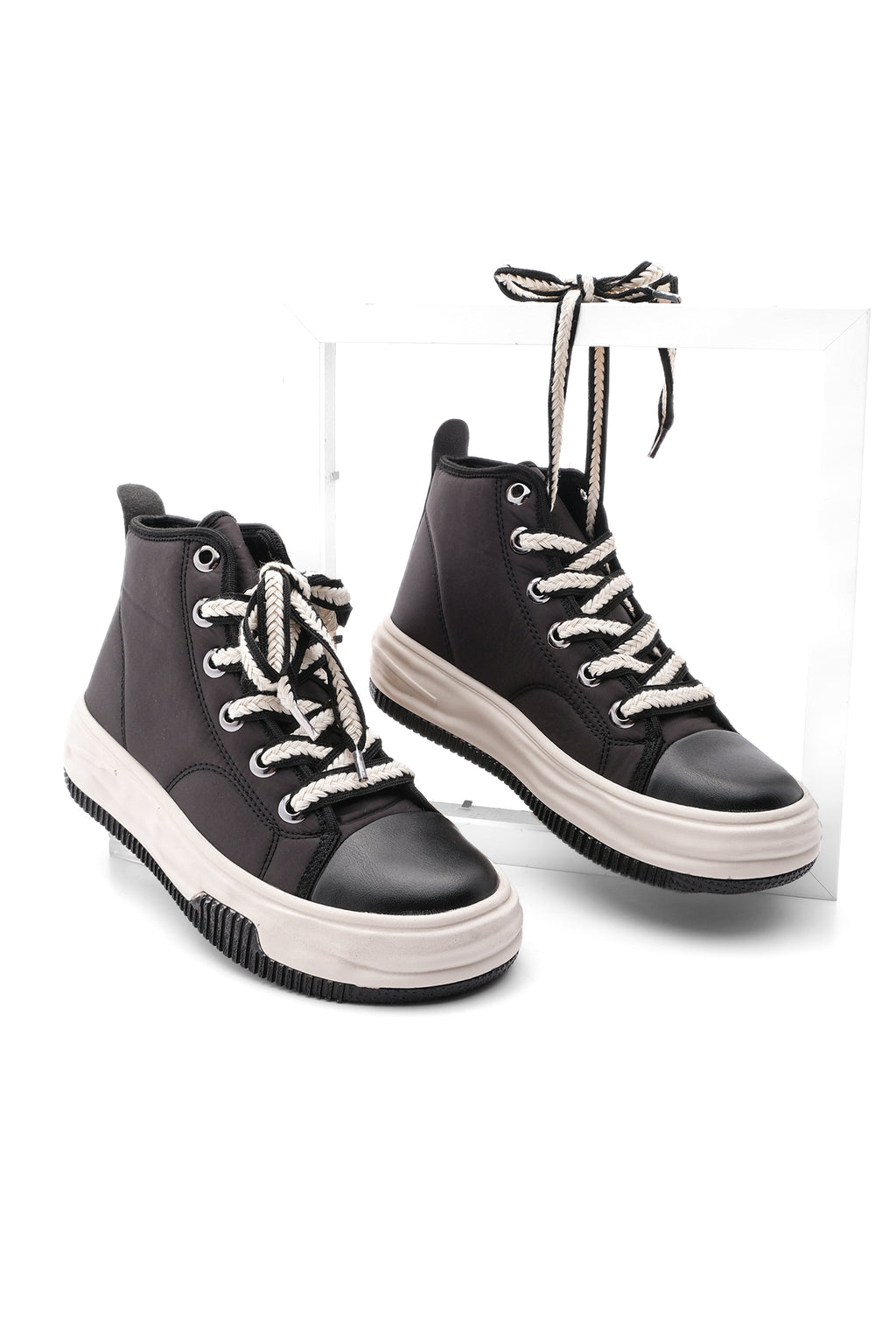 Kadın Sneaker Kalın Taban Spor Ayakkabı Zonel Siyah I Marjin