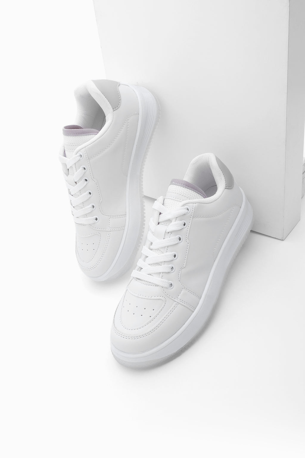 Kadın Sneaker Şeffaf Kalın Taban Spor Ayakkabı Luven Beyaz I Marjin